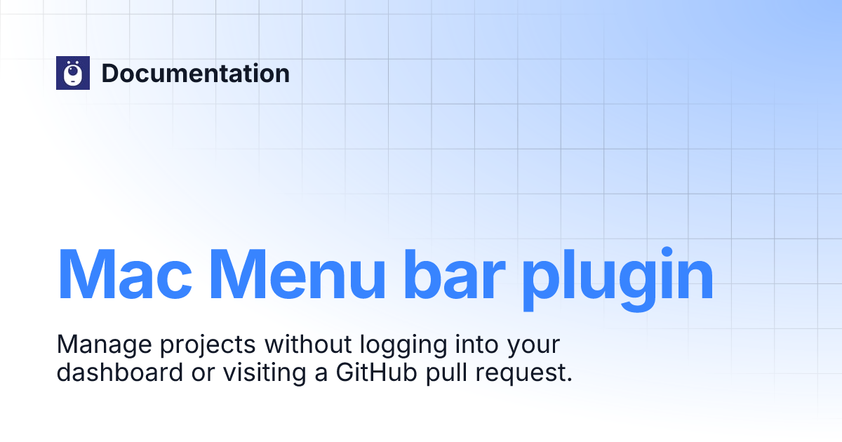 Mac Menu bar plugin | Documentation
